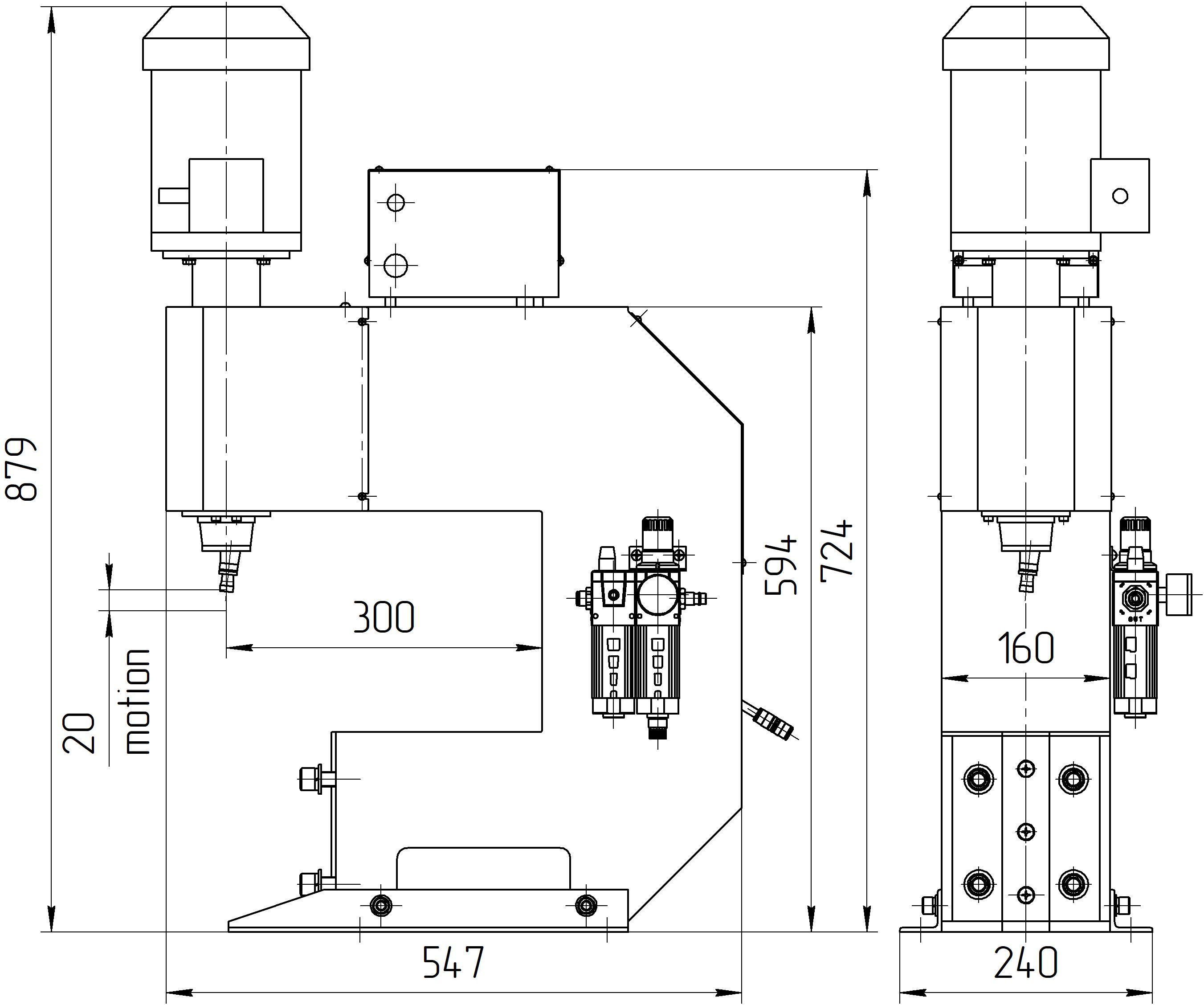 ᐉ Radial riveting machine RMU-8-C for steel rivets d=2-8 mm