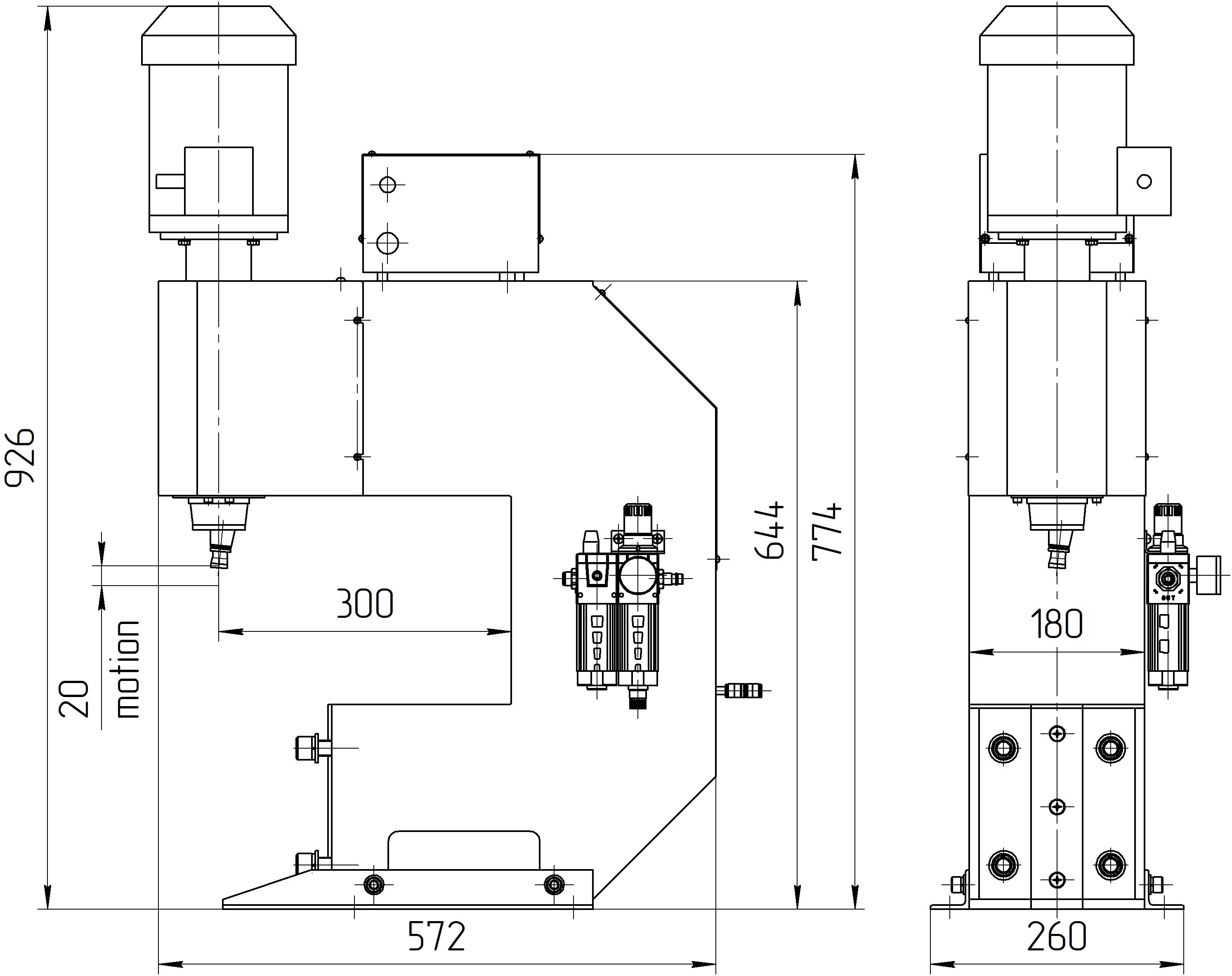ᐉ Radial riveting machine RMU-12-C for steel rivets d=2-12 mm