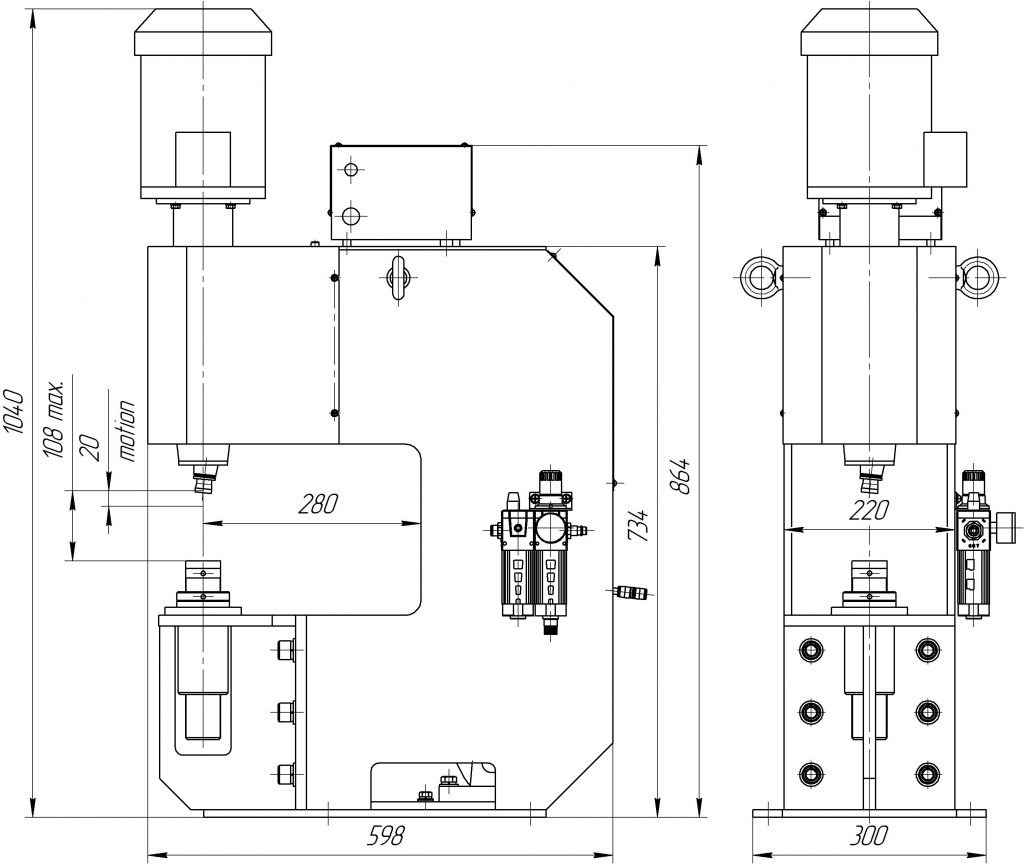 ᐉ Radial riveting machine RMU-16-C for steel rivets d=4-16 mm